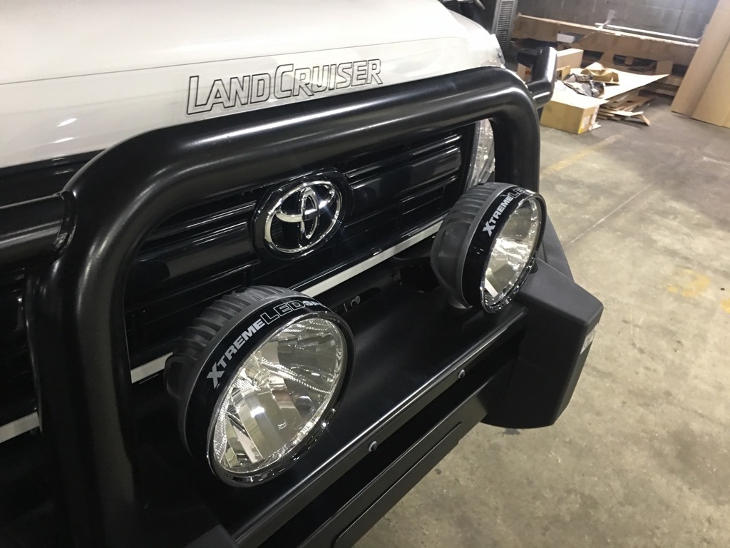 LandCruiser 70 2018 IPF 900 Xtreme LED Driving Lights on Bullbar ...
