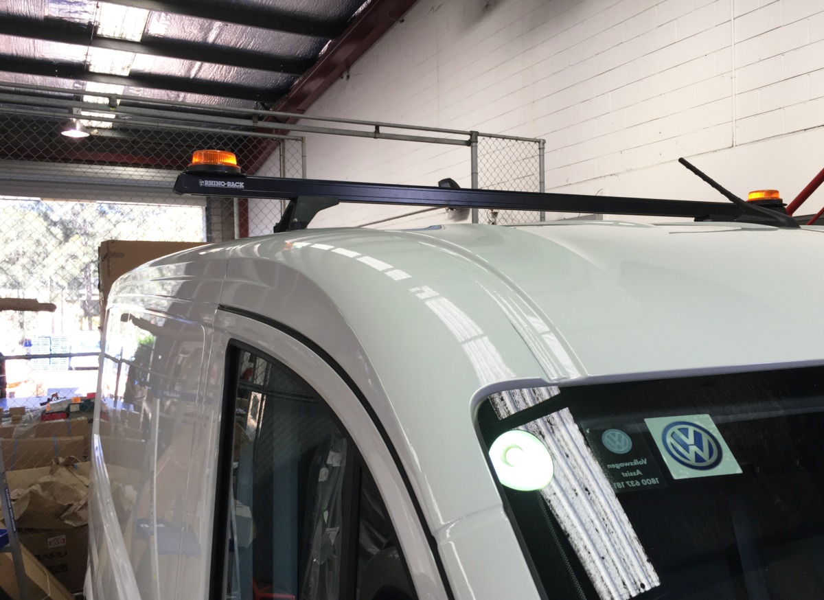 Crafter 2018 LED Amber Beacons on Roof Rack | Creative Installations